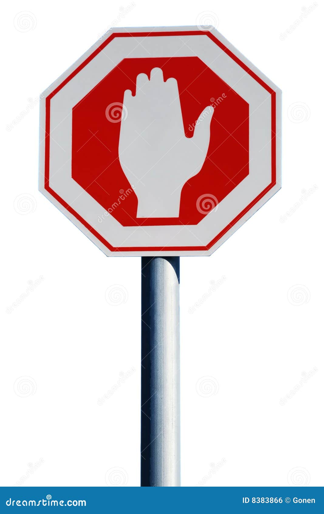 Bright Stop Sign On A Red Brick Background Royalty-Free Stock Image ...