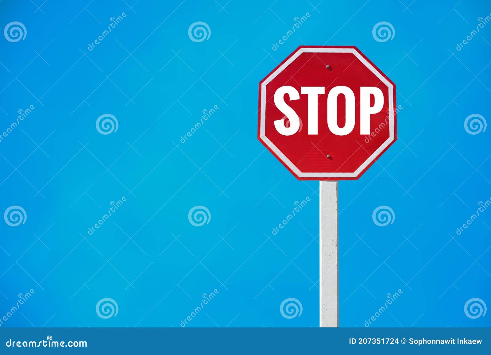 Stop sign stock photo. Image of caution, isolated, attention - 207351724