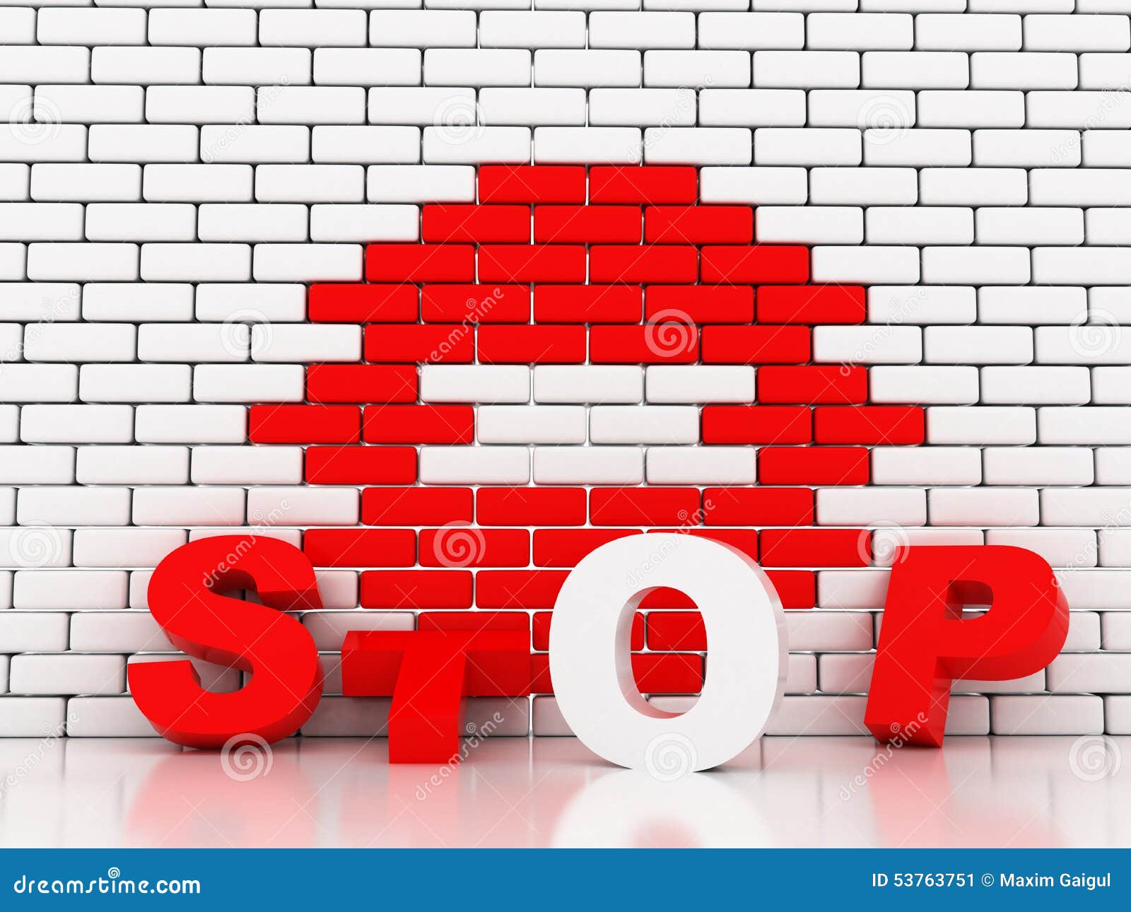 Stop stock illustration. Illustration of brick, texture - 53763751
