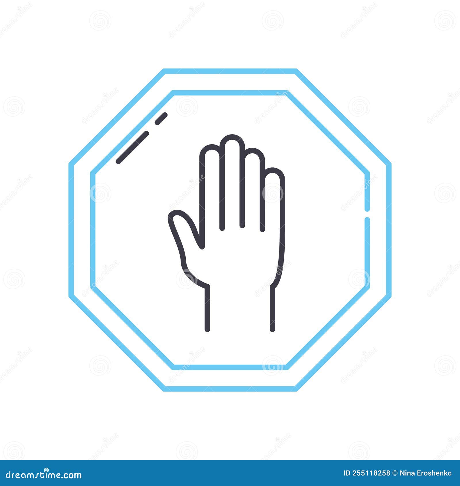 Stop Sign Line Icon, Outline Symbol, Vector Illustration, Concept Sign ...