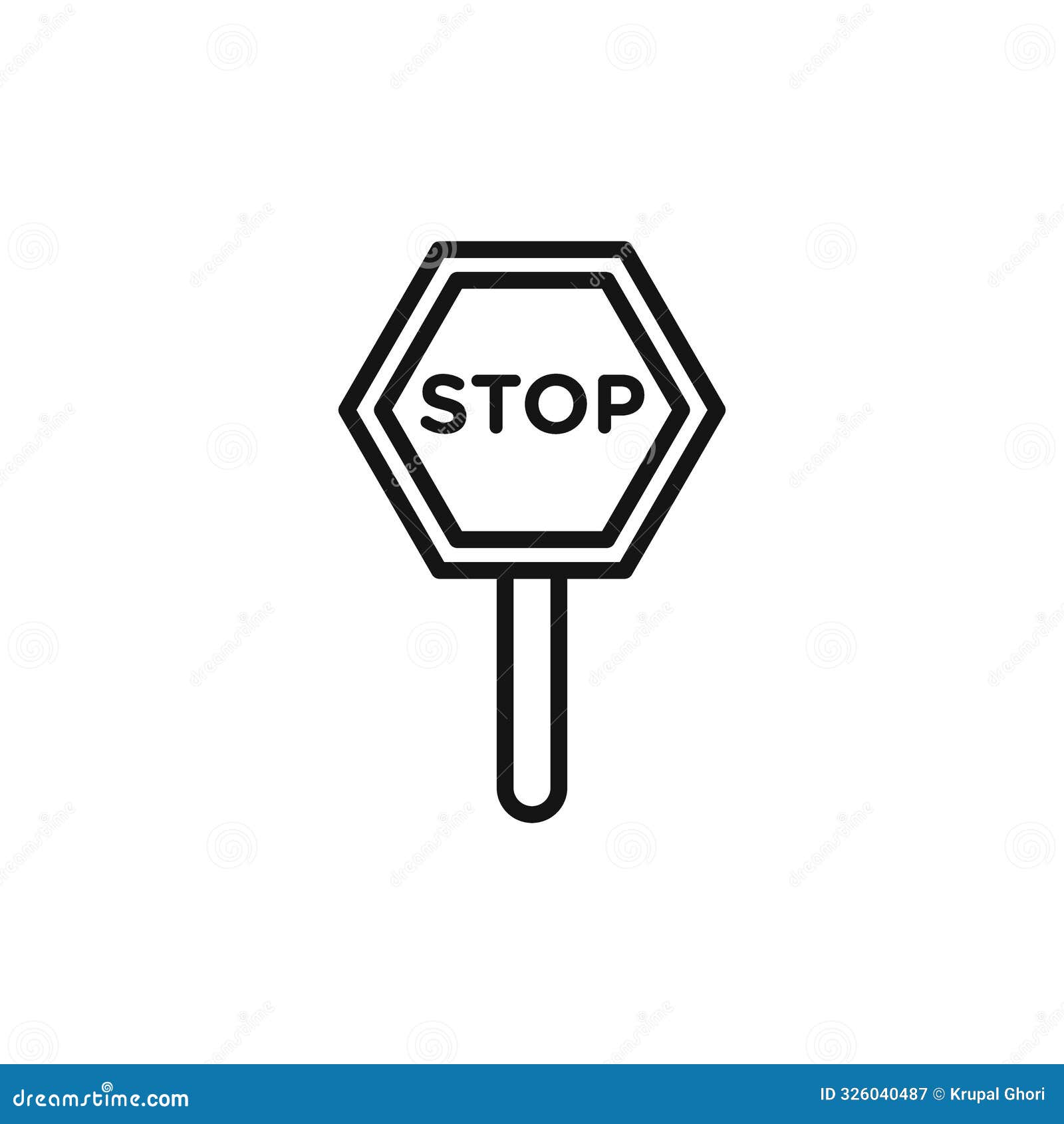 Stop Sign Logo Sign Vector Outline Stock Illustration - Illustration of ...