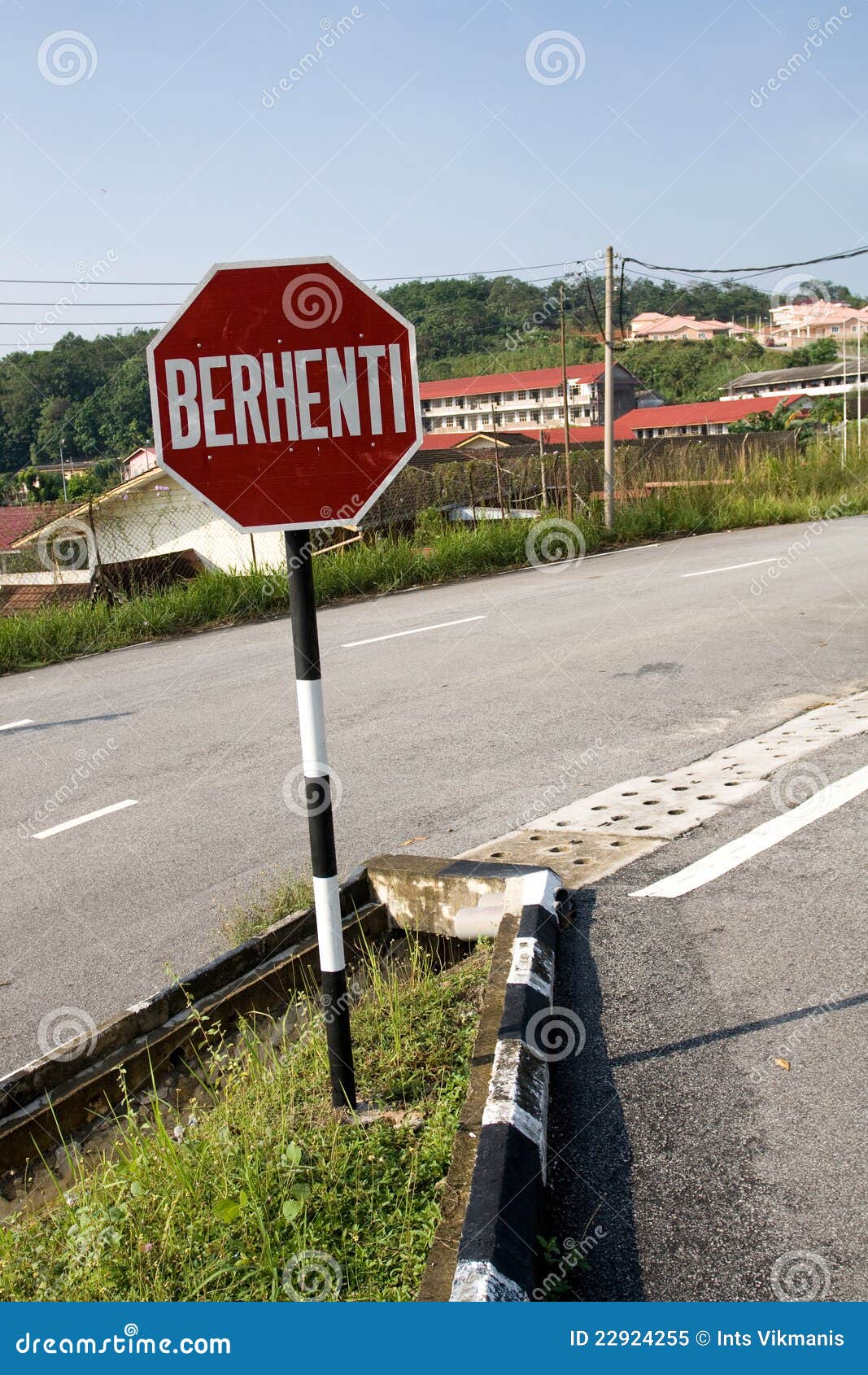 Stop sign in Malaysia stock image. Image of sign, country - 22924255