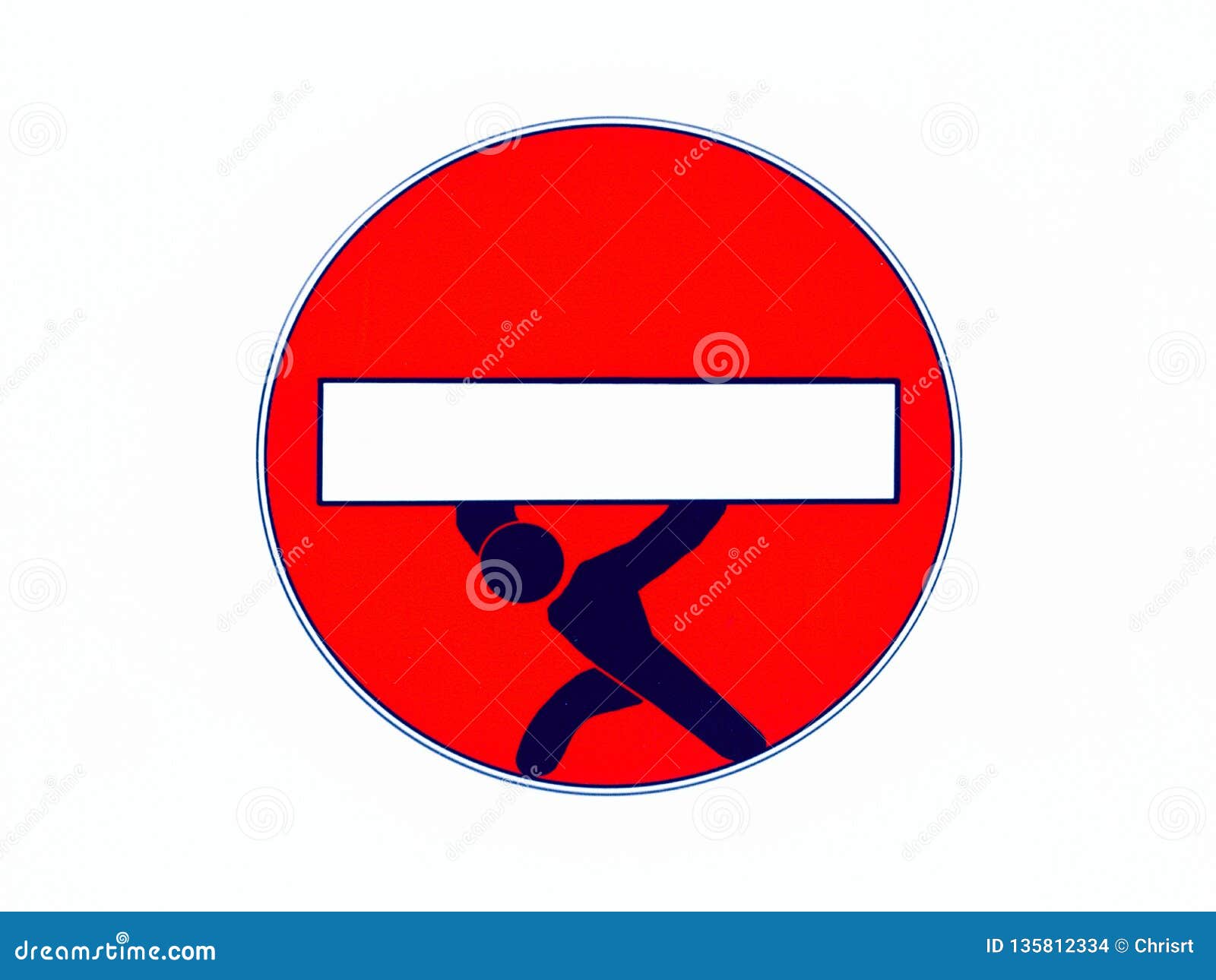 Stop Sign Man Lifting Heavy Work Load Stock Illustration - Illustration ...