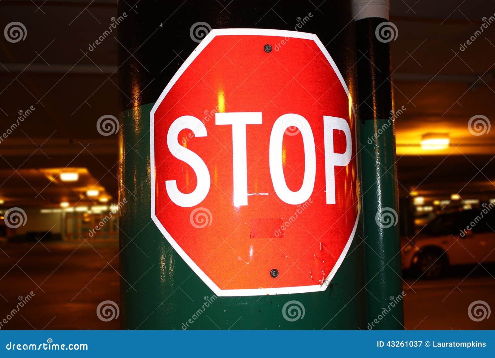 Stop Sign at Night stock image. Image of light, concrete - 43261037