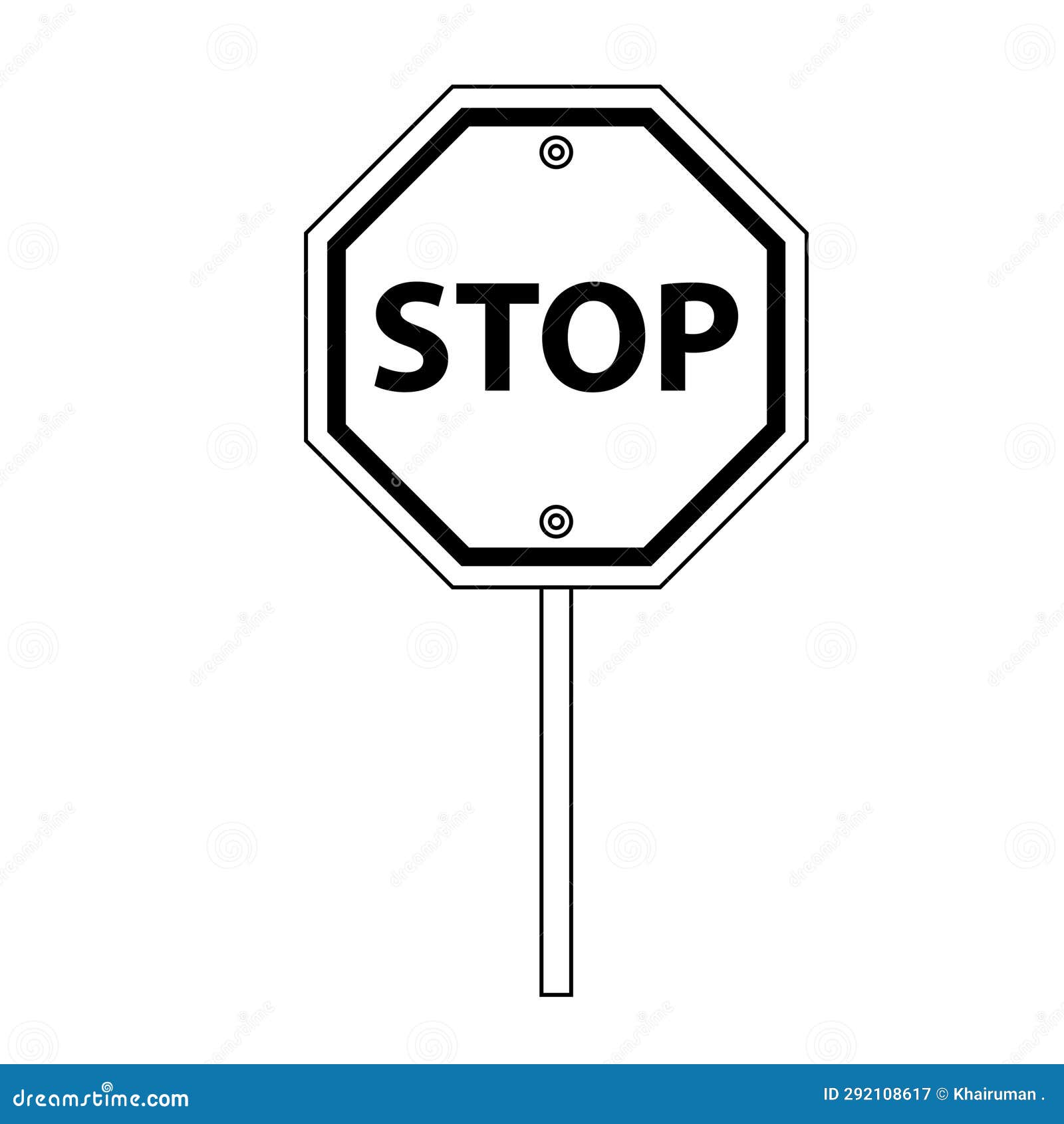 Stop Sign Outline Icon Illustration on White Background Stock Vector ...