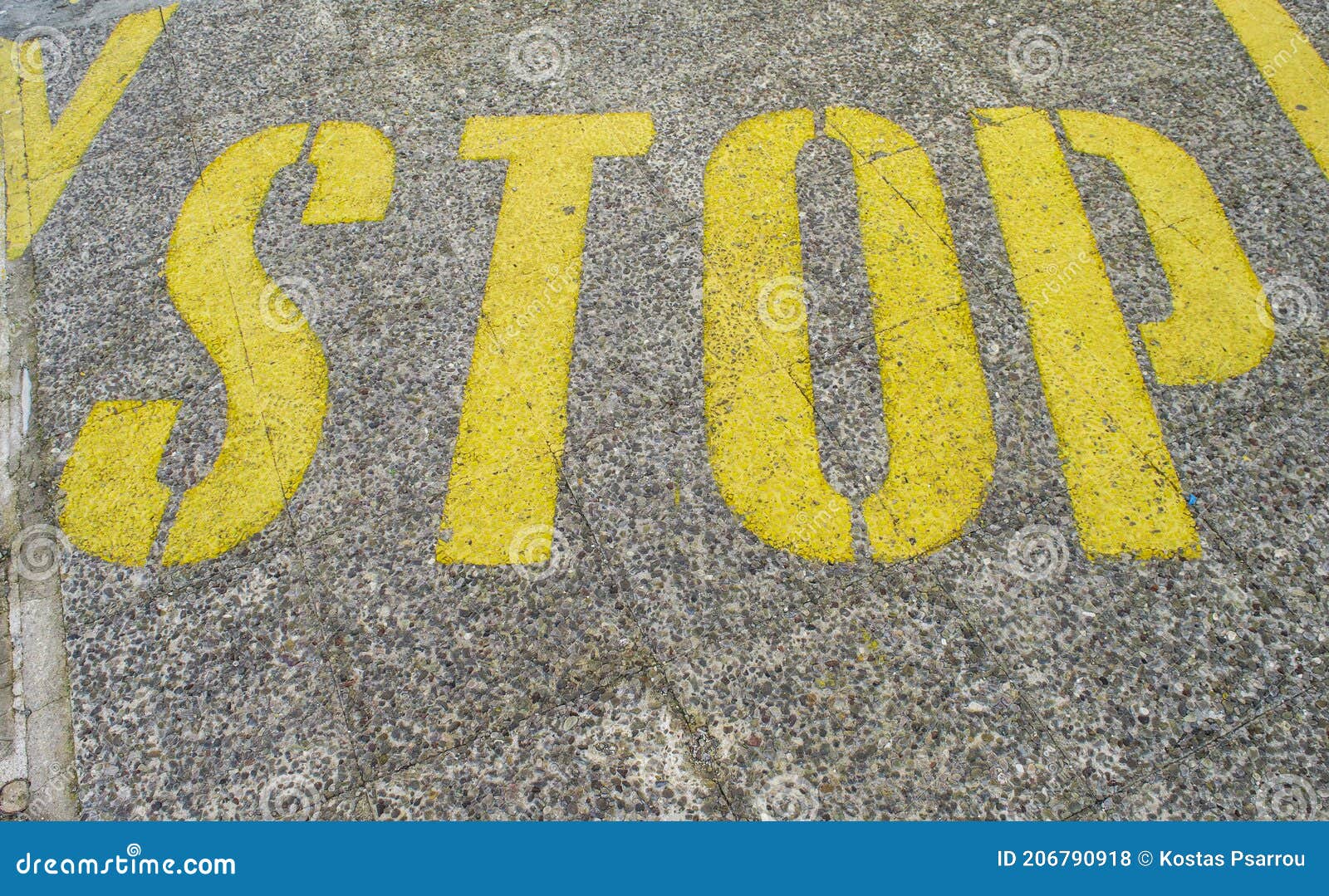 Stop Sign Painted on Asphaltv Stock Photo - Image of crossing, traffic ...