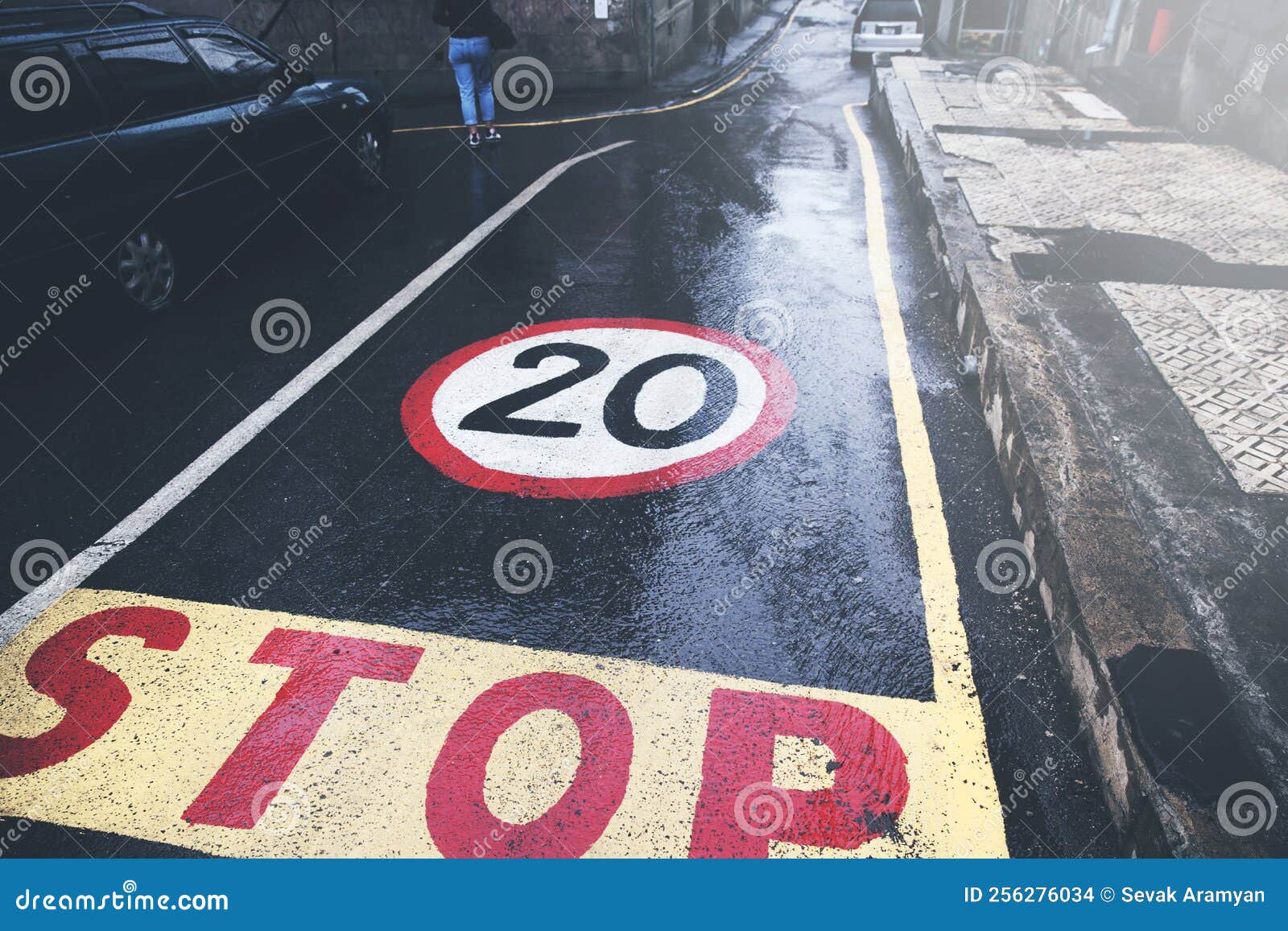 A Stop Sign Painted on the Road Stock Photo - Image of drive, asphalt ...