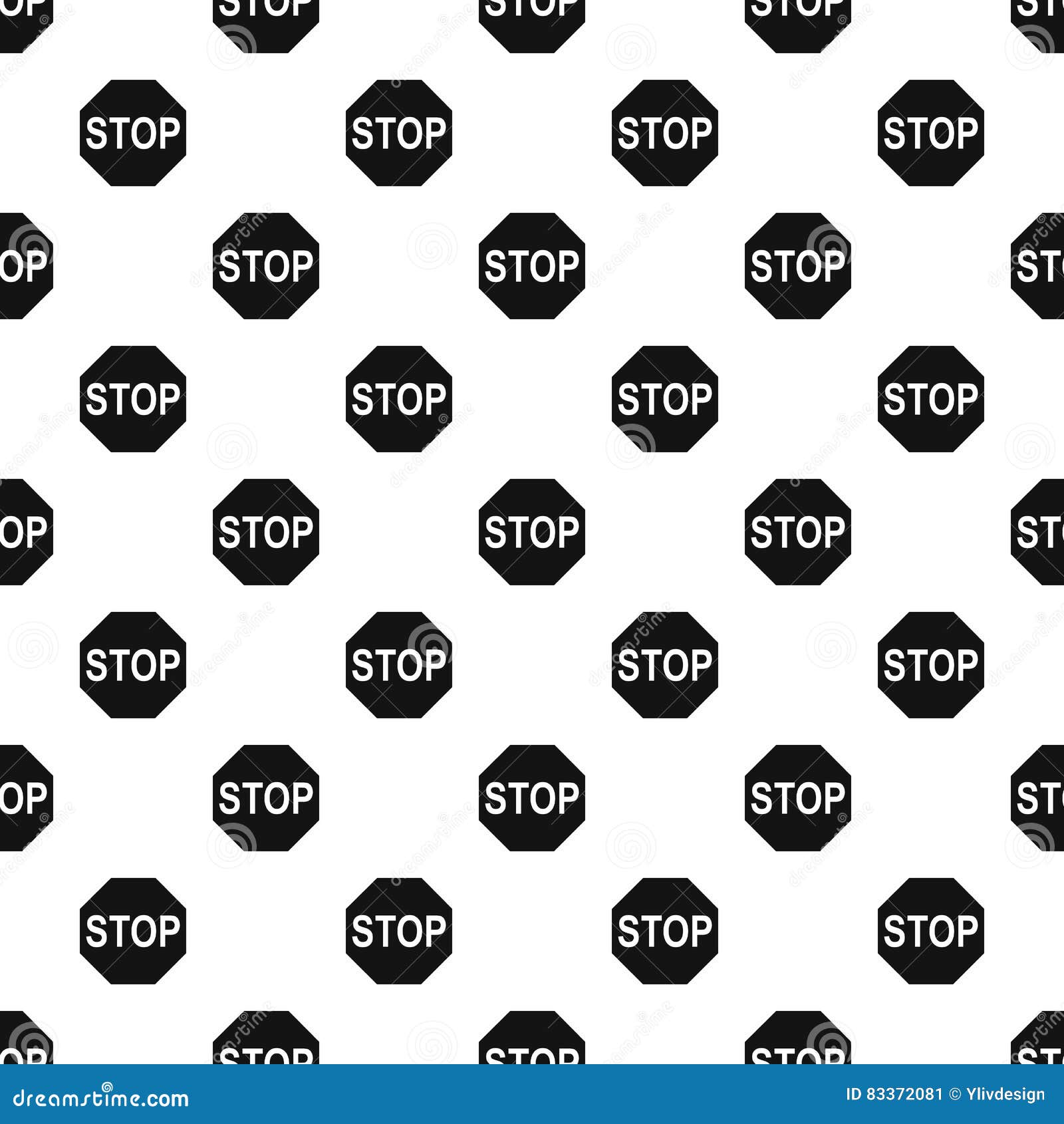 Stop Sign Pattern, Simple Style Stock Vector - Illustration of decor ...