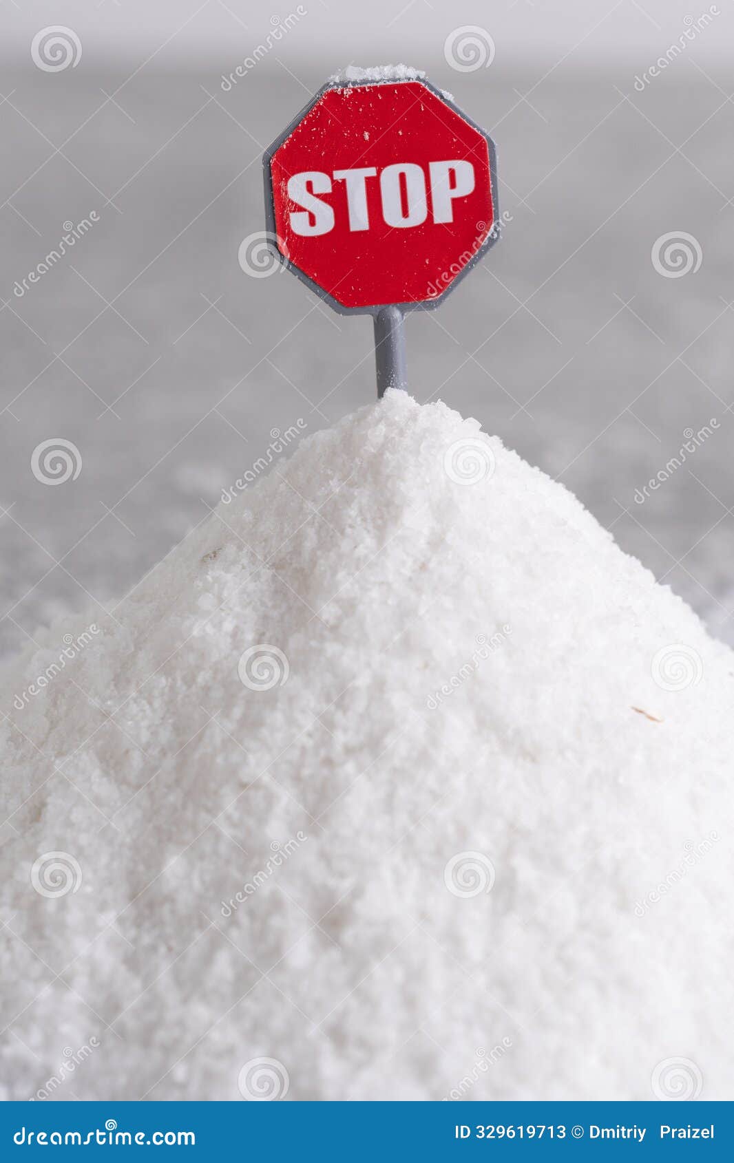 Stop Sign on Pile Salt. Conceptual Image Stop Salt Stock Image - Image ...