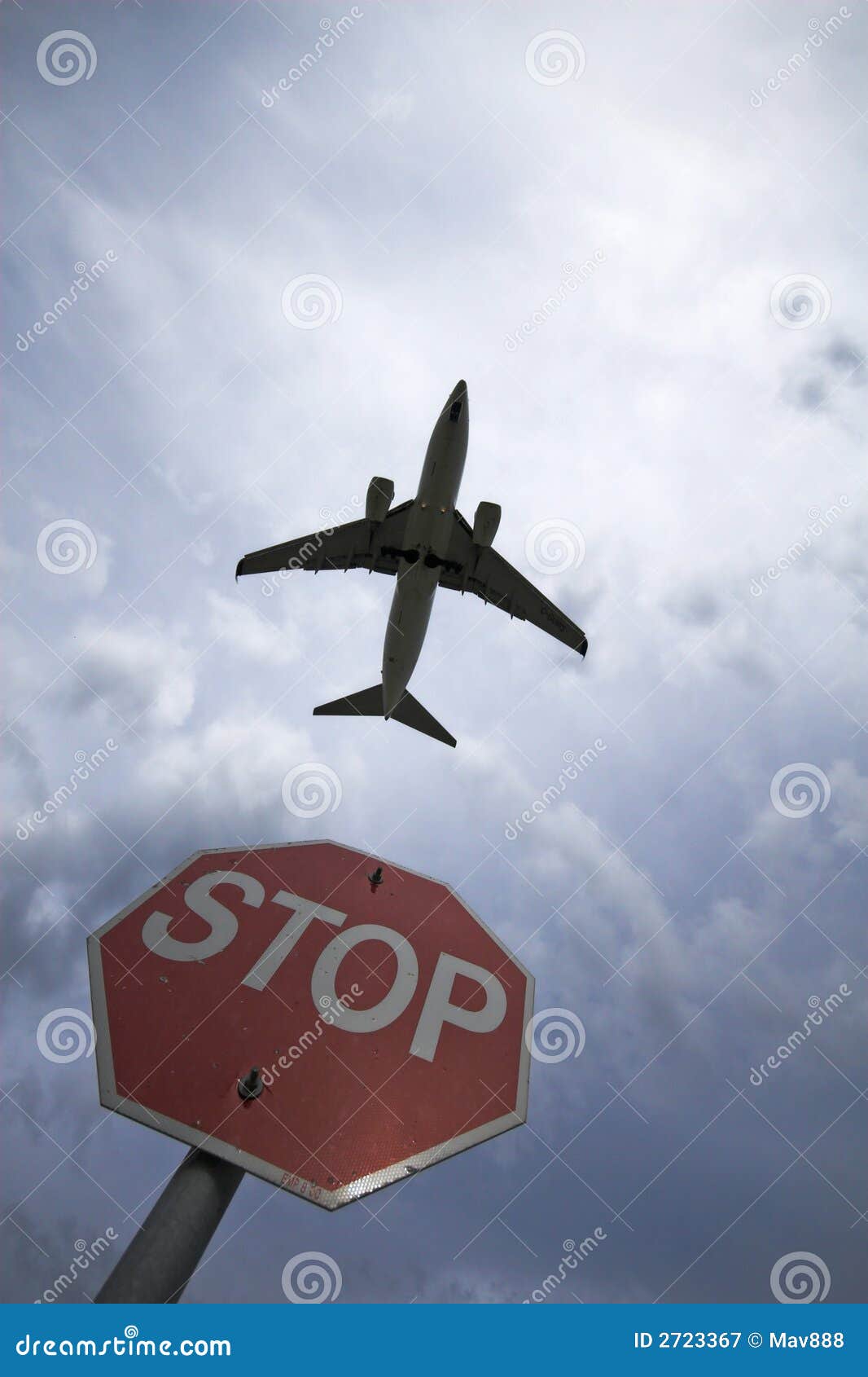 Stop sign and plane stock image. Image of drive, flaps - 2723367