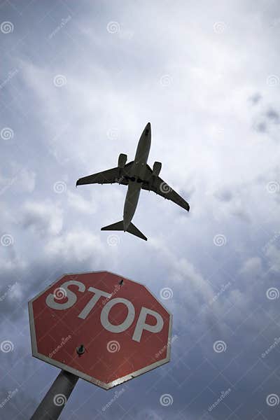 Stop sign and plane stock image. Image of drive, flaps - 2723367