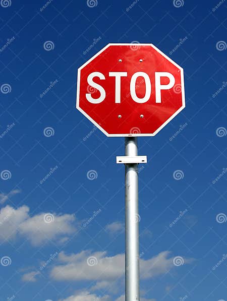 Stop Sign & Pole - Vertical Stock Photo - Image of speed, trouble: 1620382