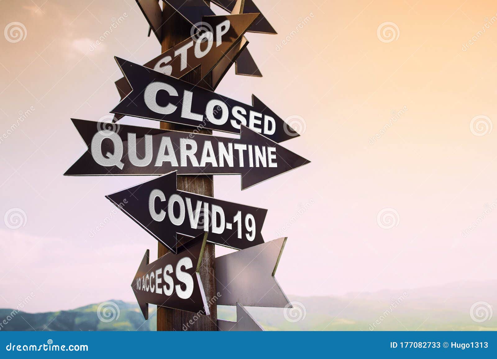 Stop Sign Quarantine Coronavirus No Access. Quarantine Stay Home ...