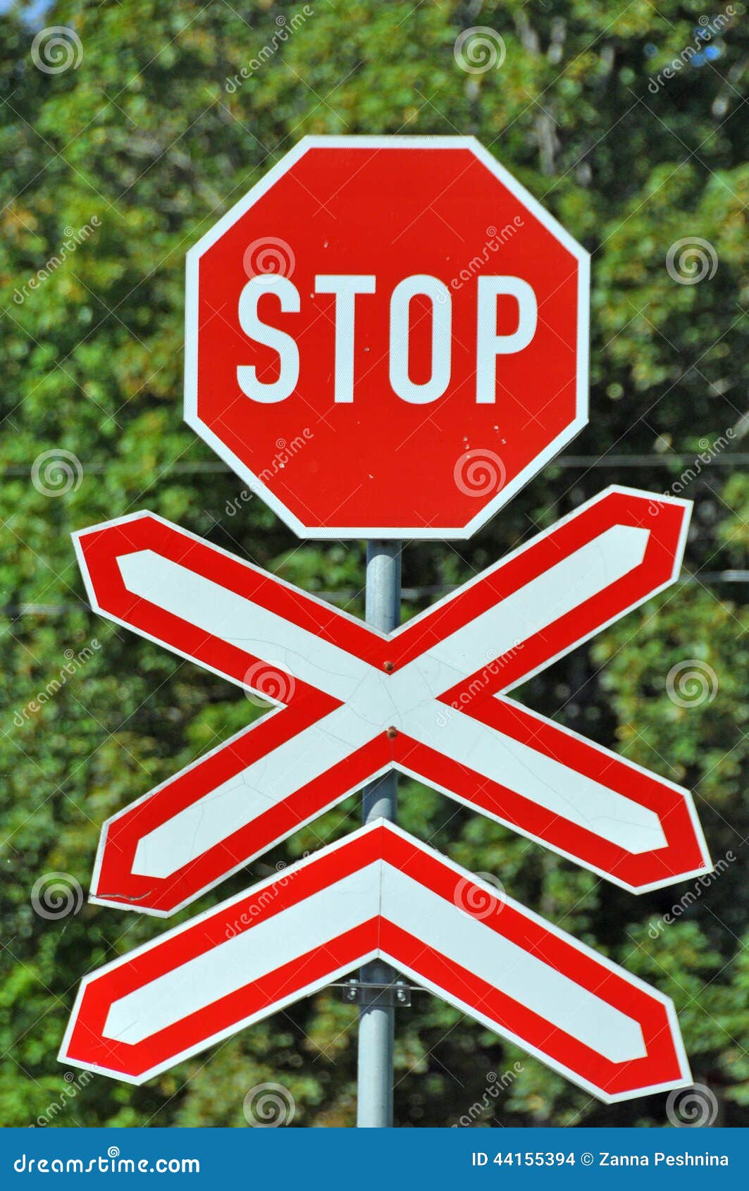 Stop Sign at Railway Crossing Stock Photo - Image of railway, road ...