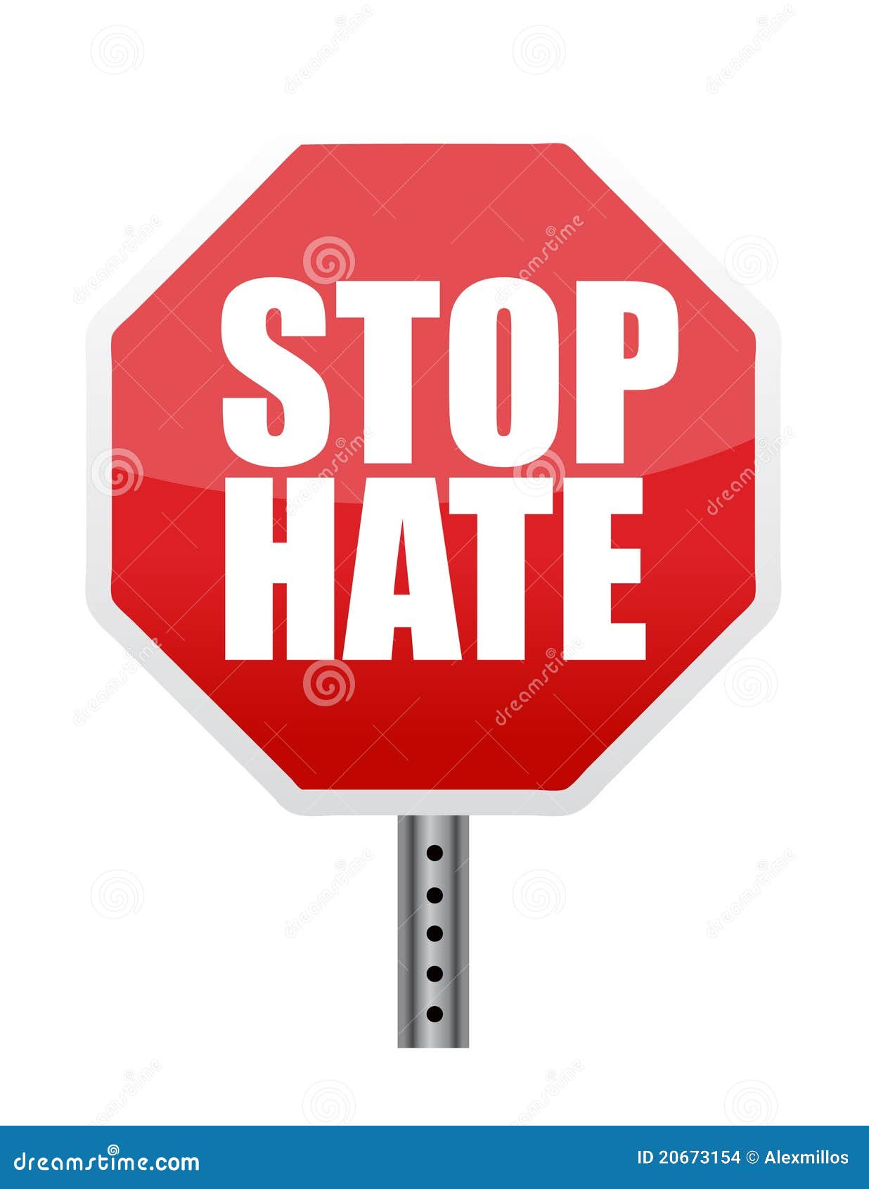 Stop Sign Reading Stop Hate Stock Illustration - Illustration of ...