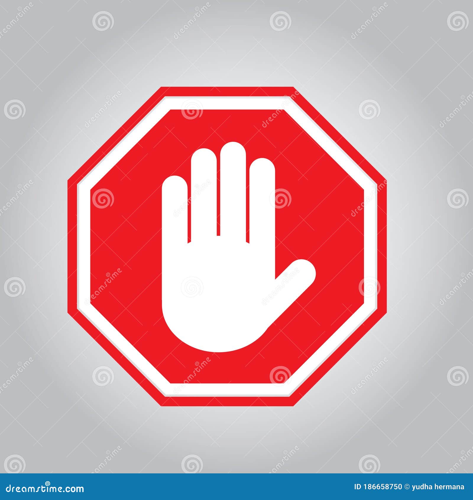 Stop sign stock vector. Illustration of alert, hexagon - 186658750