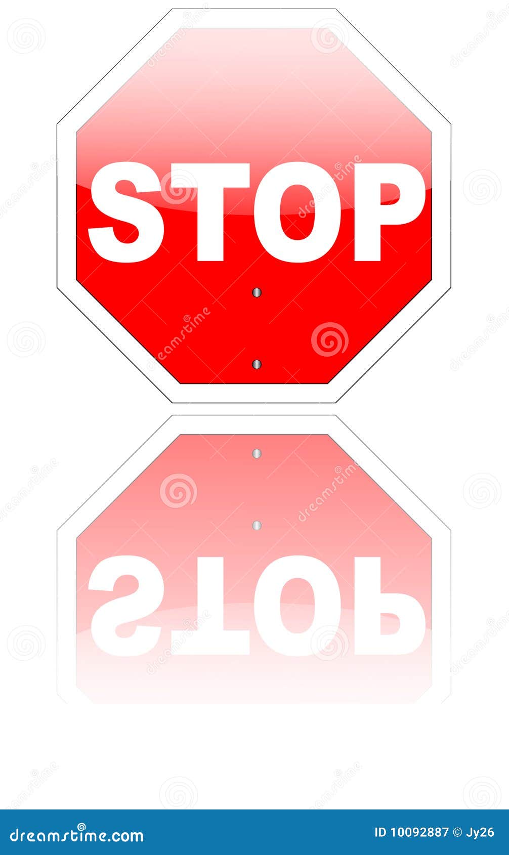 Stop Sign With Reflection (eps V8 Included) Stock Vector - Illustration ...