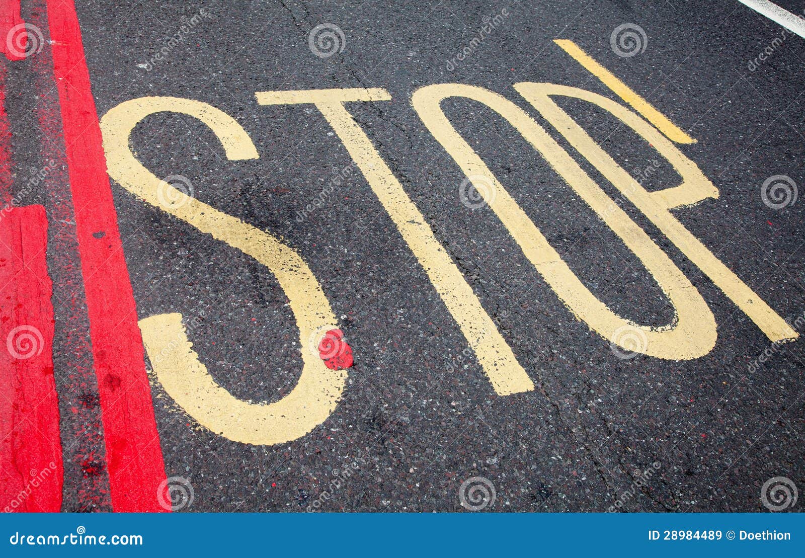 Stop Sign Road Marking in London Stock Image - Image of london ...