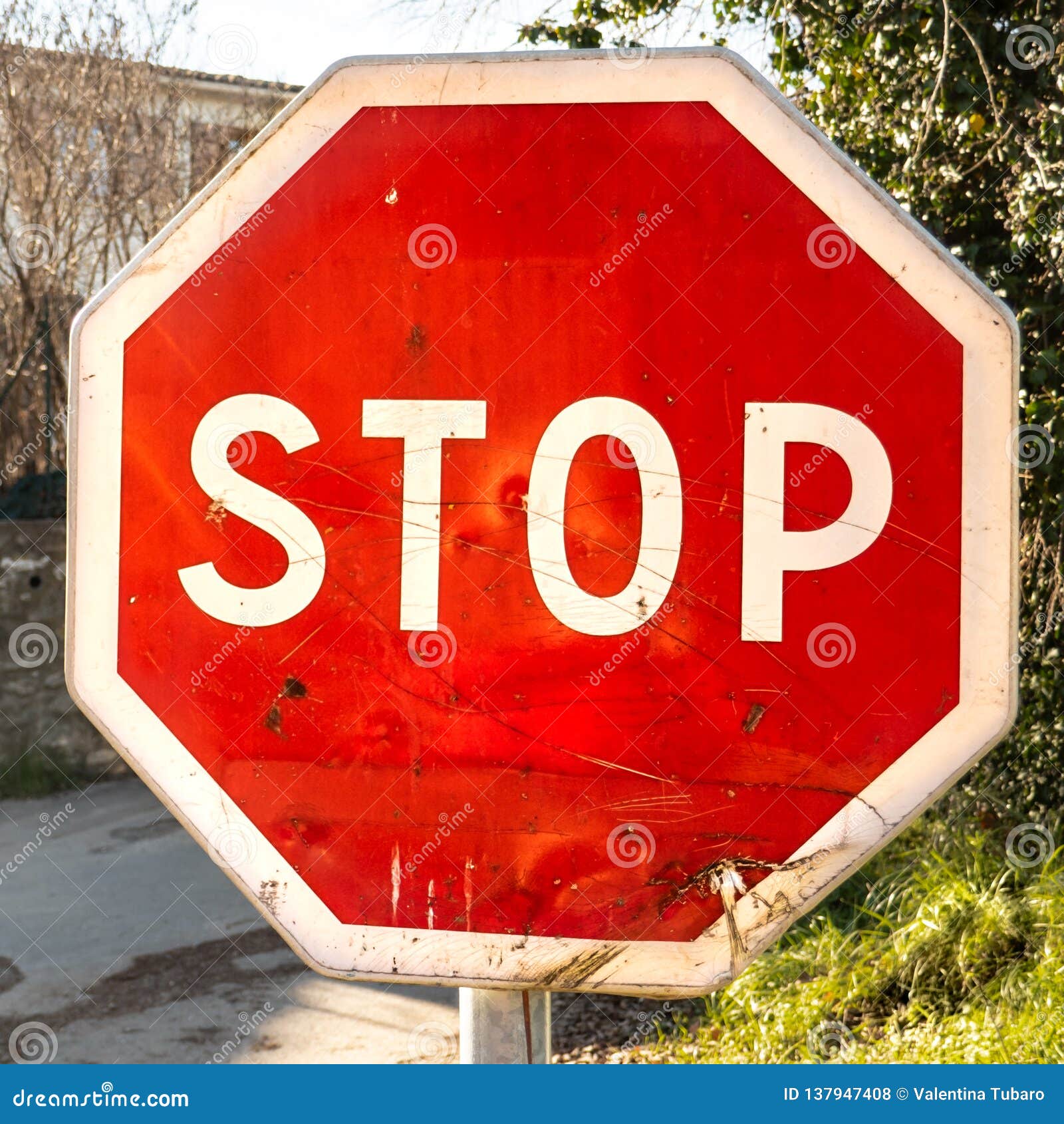 Stop sign on the road stock photo. Image of metal, street - 137947408
