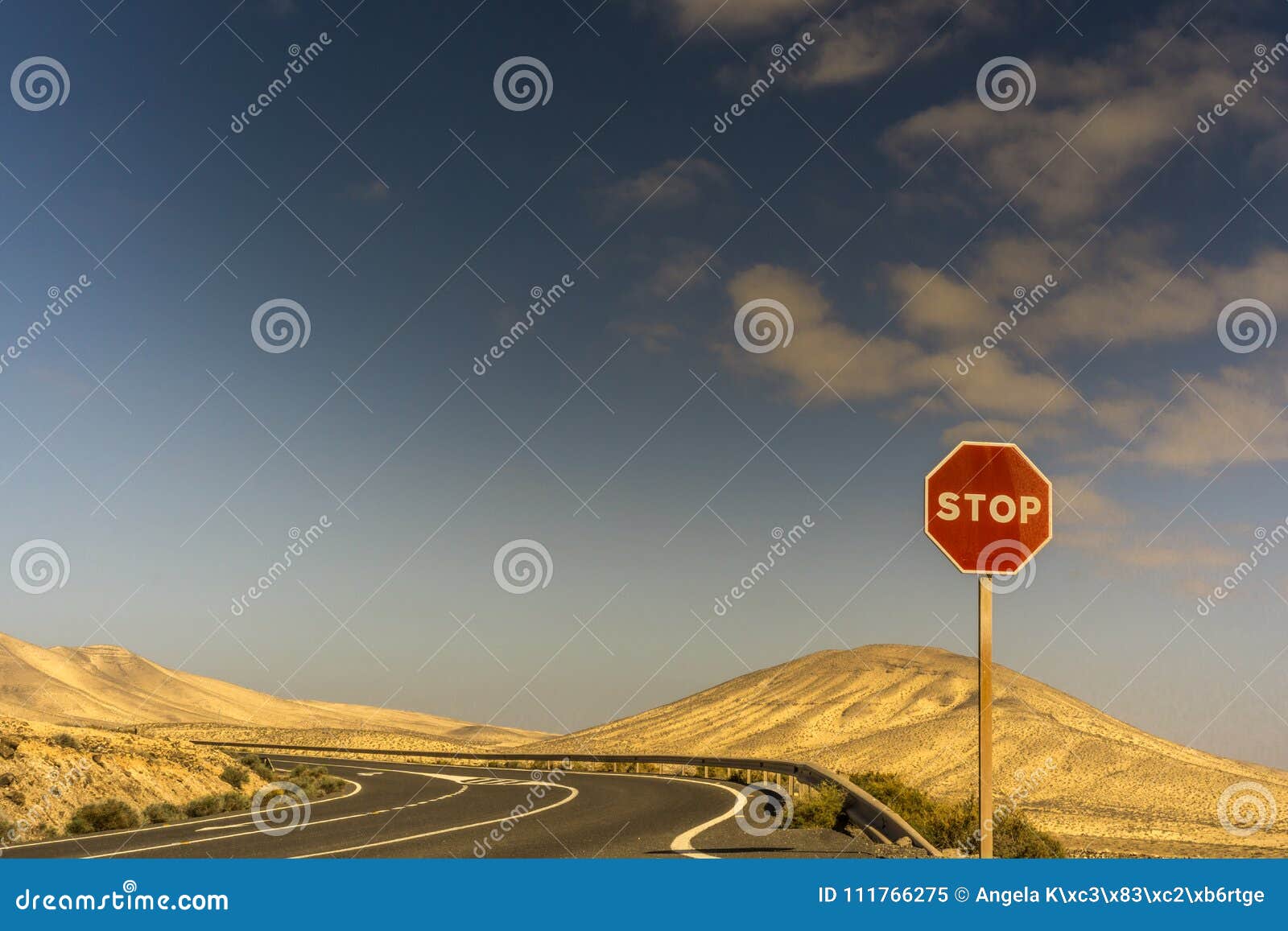 A stop sign on a road stock image. Image of background - 111766275