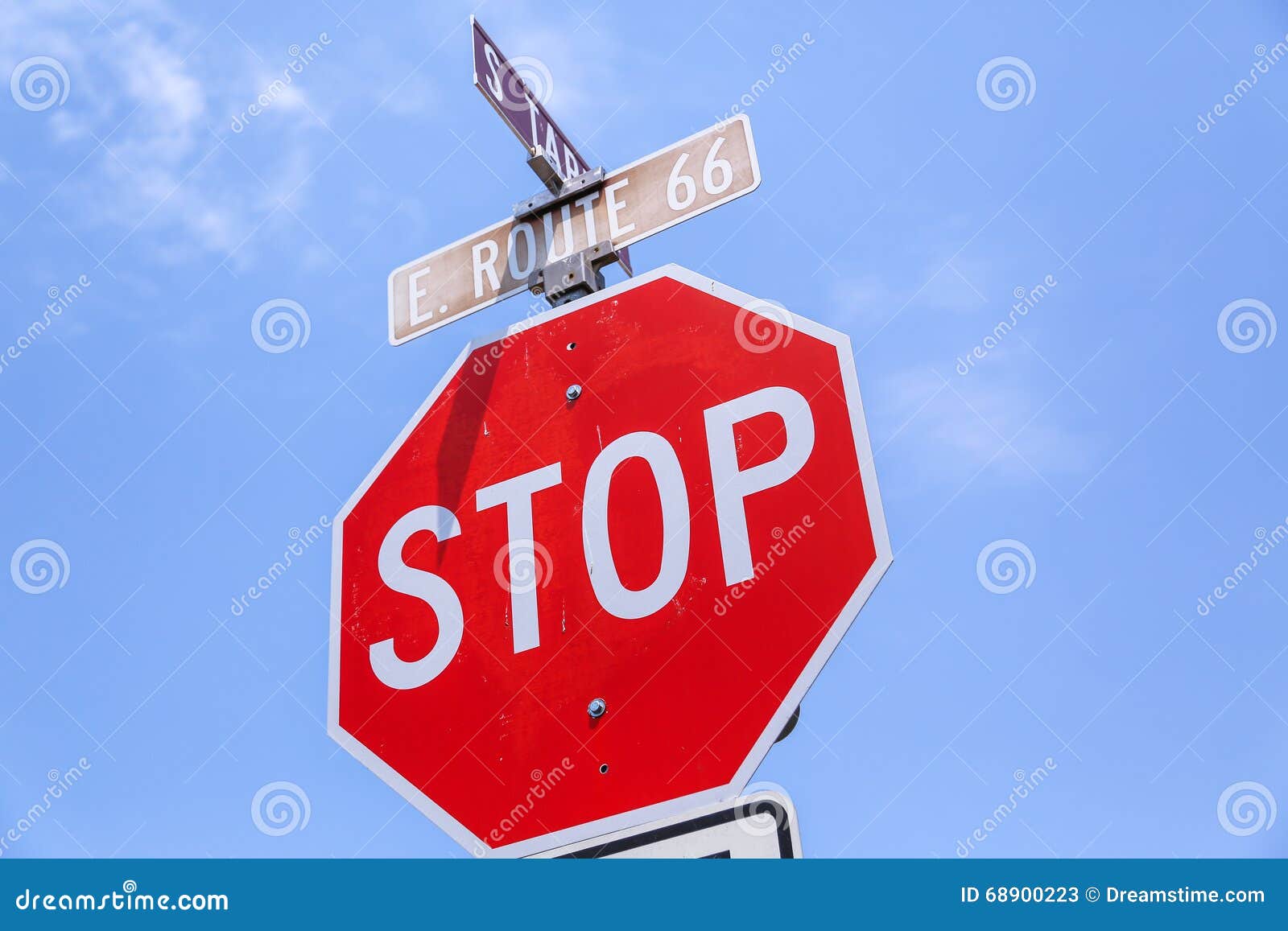Stop sign route 66 stock image. Image of historic, historical - 68900223