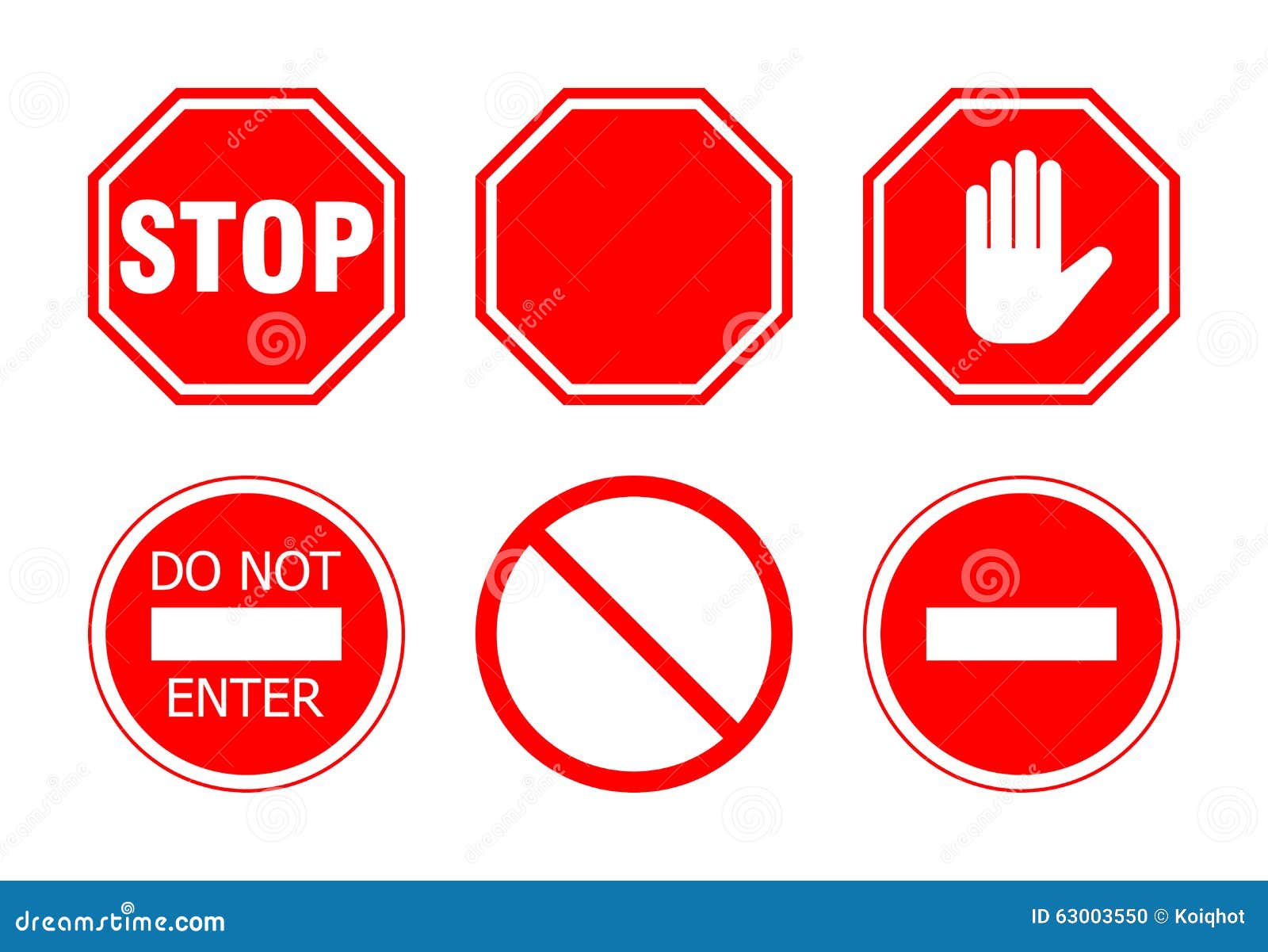 Stop sign set stock vector. Illustration of information - 63003550