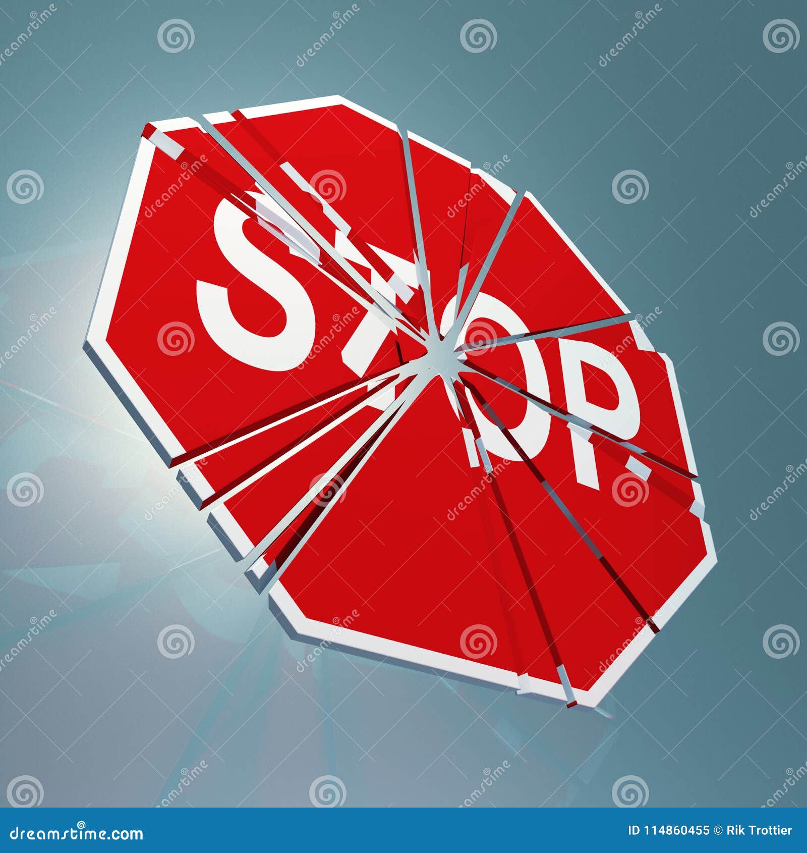 Stop Sign Shattered Stock Image | CartoonDealer.com #114860455