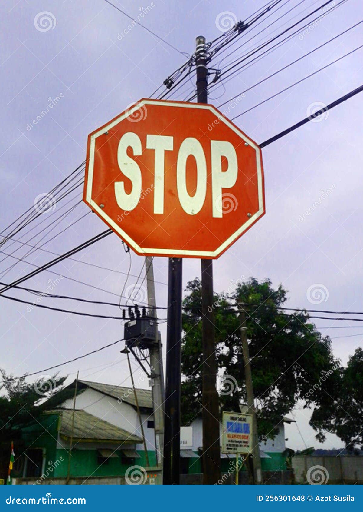 Stop sign stock photo. Image of billboard, brand, signage - 256301648