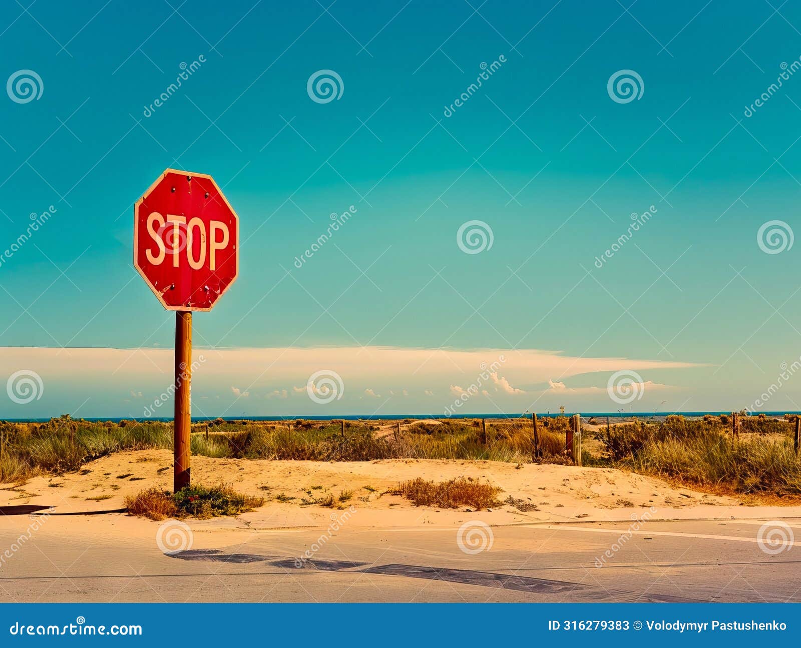 A Stop Sign is on the Side of a Road Stock Image - Image of outdoor ...