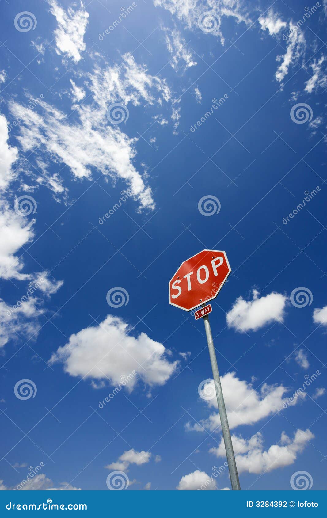 Stop sign in sky. stock photo. Image of clouds, octogon - 3284392