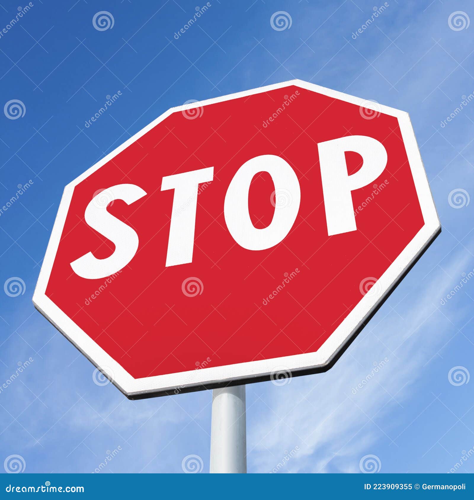 Stop sign on sky stock image. Image of information, control - 223909355