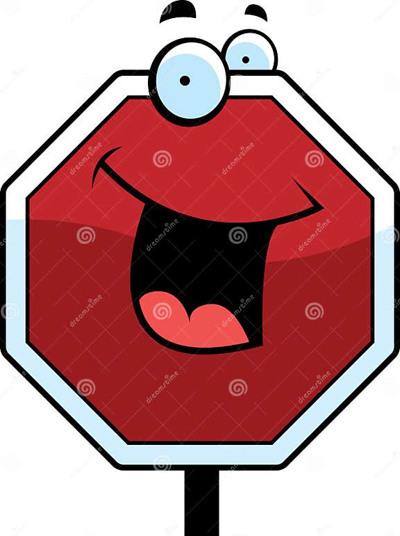 Stop Sign Smiling stock vector. Illustration of symbol - 10407655