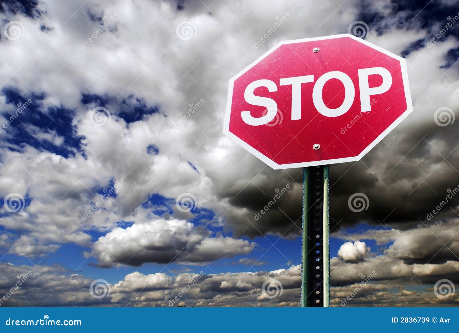 Stop Sign with Striking Clouds Stock Image - Image of sided, driving ...