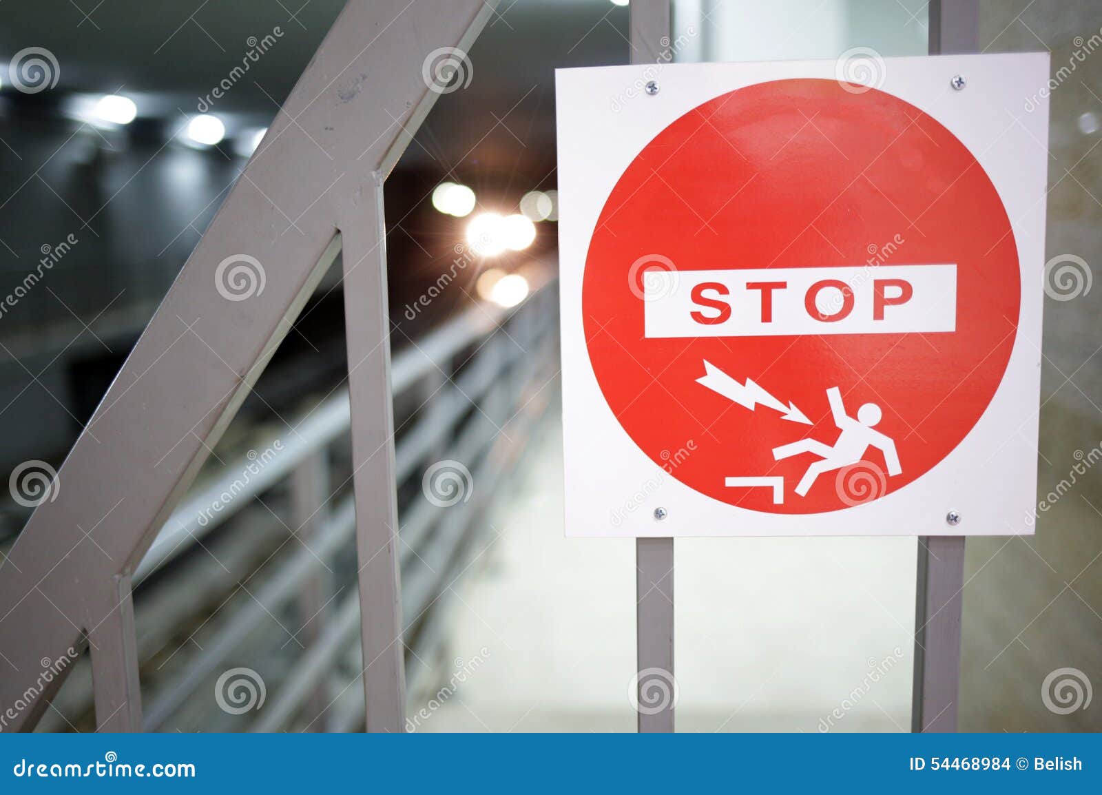 STOP sign in the subway stock photo. Image of accessibility - 54468984