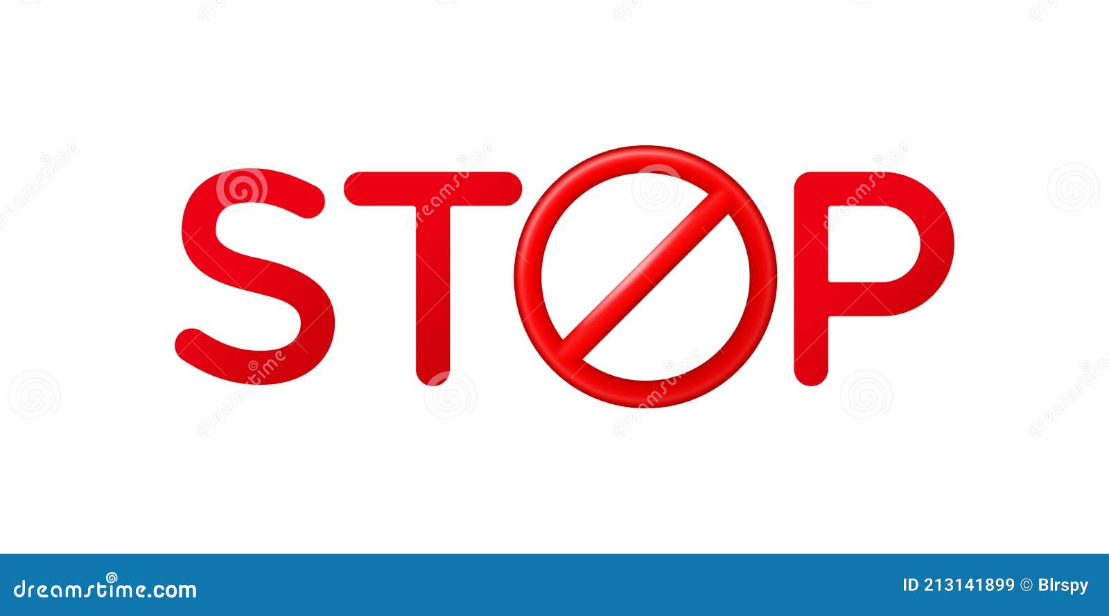 Stop Sign with Text on White Background. No Sign. Vector Illustration ...
