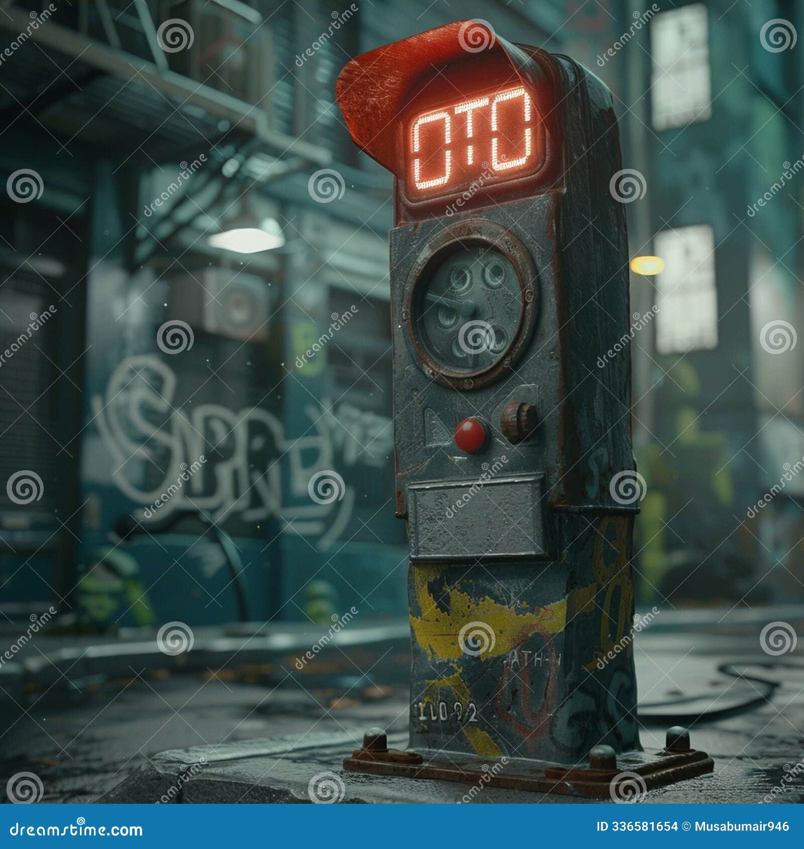 Stop Sign Time Clock Gamer in Parking Meter Game Stock Illustration ...