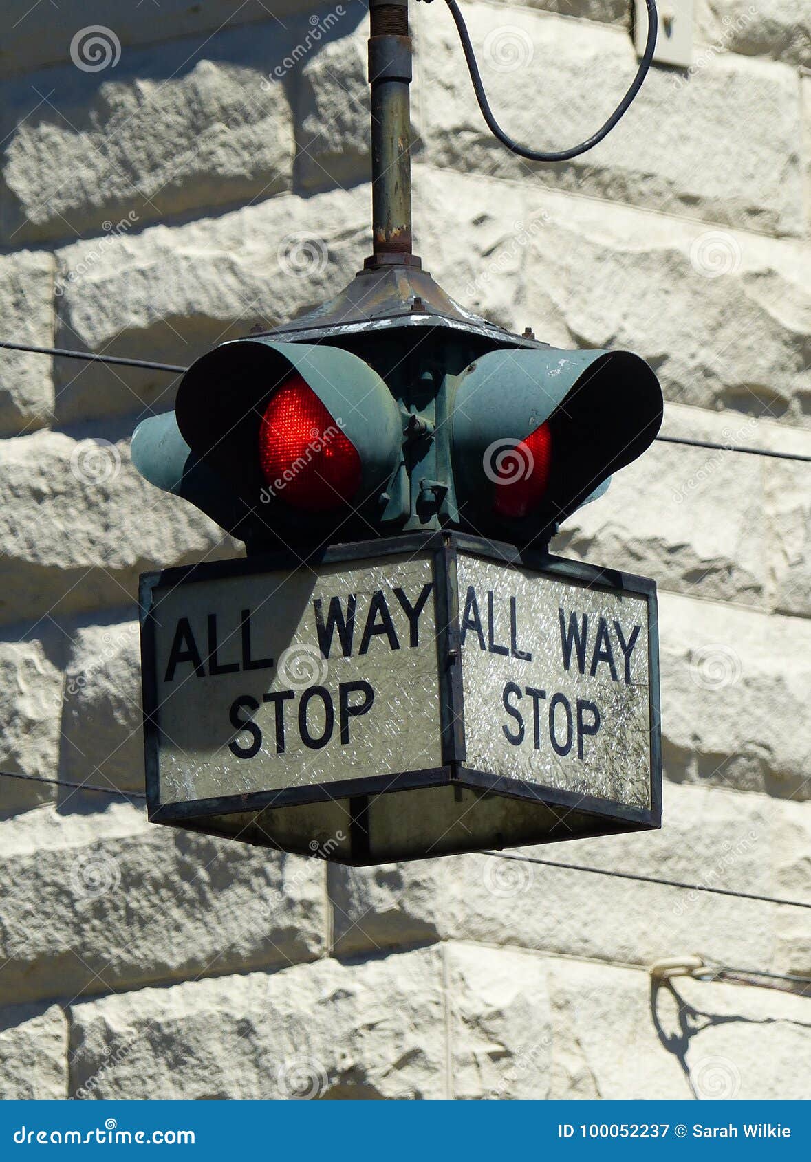 All Way Stop stock image. Image of brick, road, city - 100052237