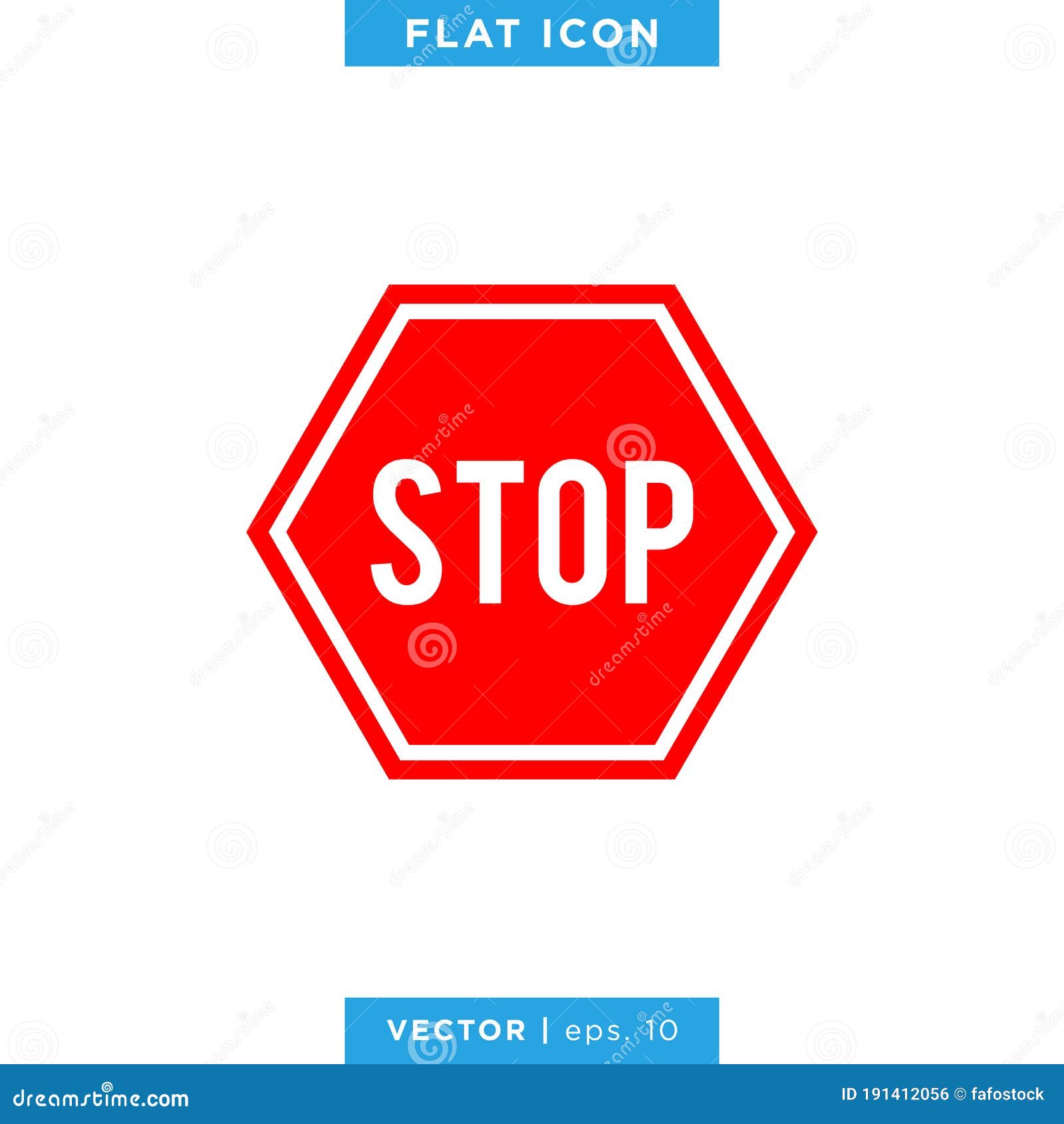 Stop Sign Vector Design Template. Stock Vector - Illustration of icon ...