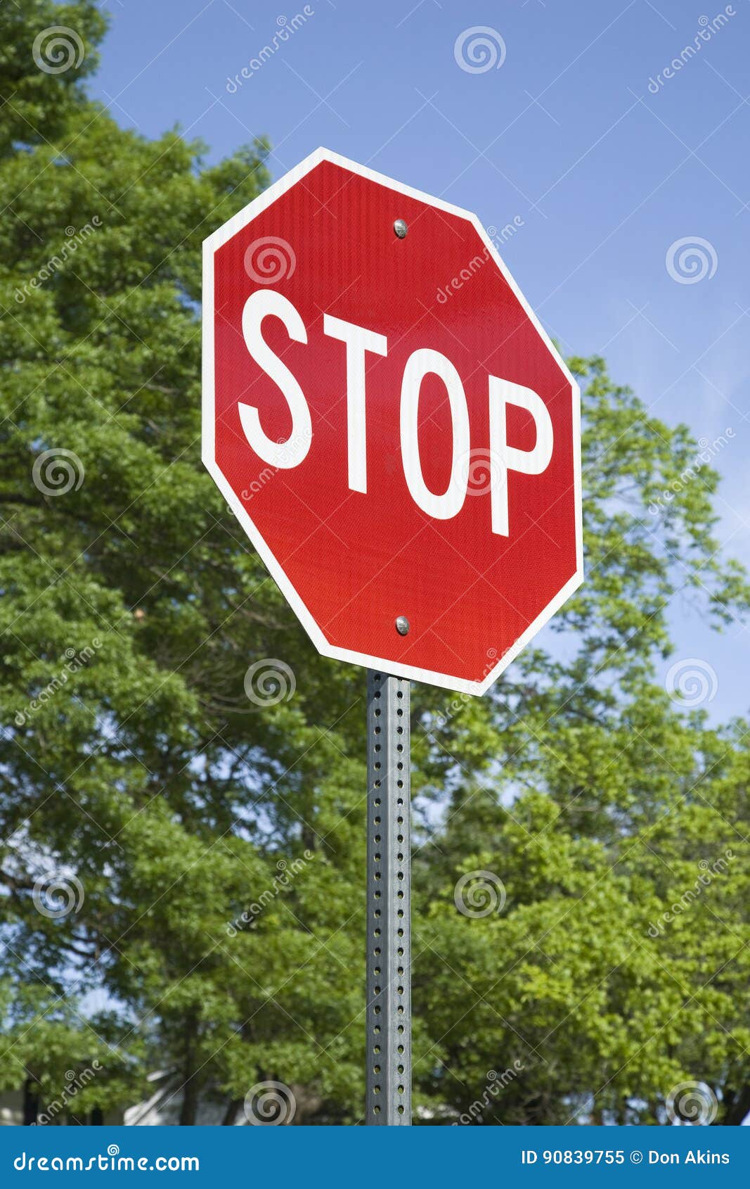 Stop Sign In A Vertical Format Stock Image | CartoonDealer.com #90839755