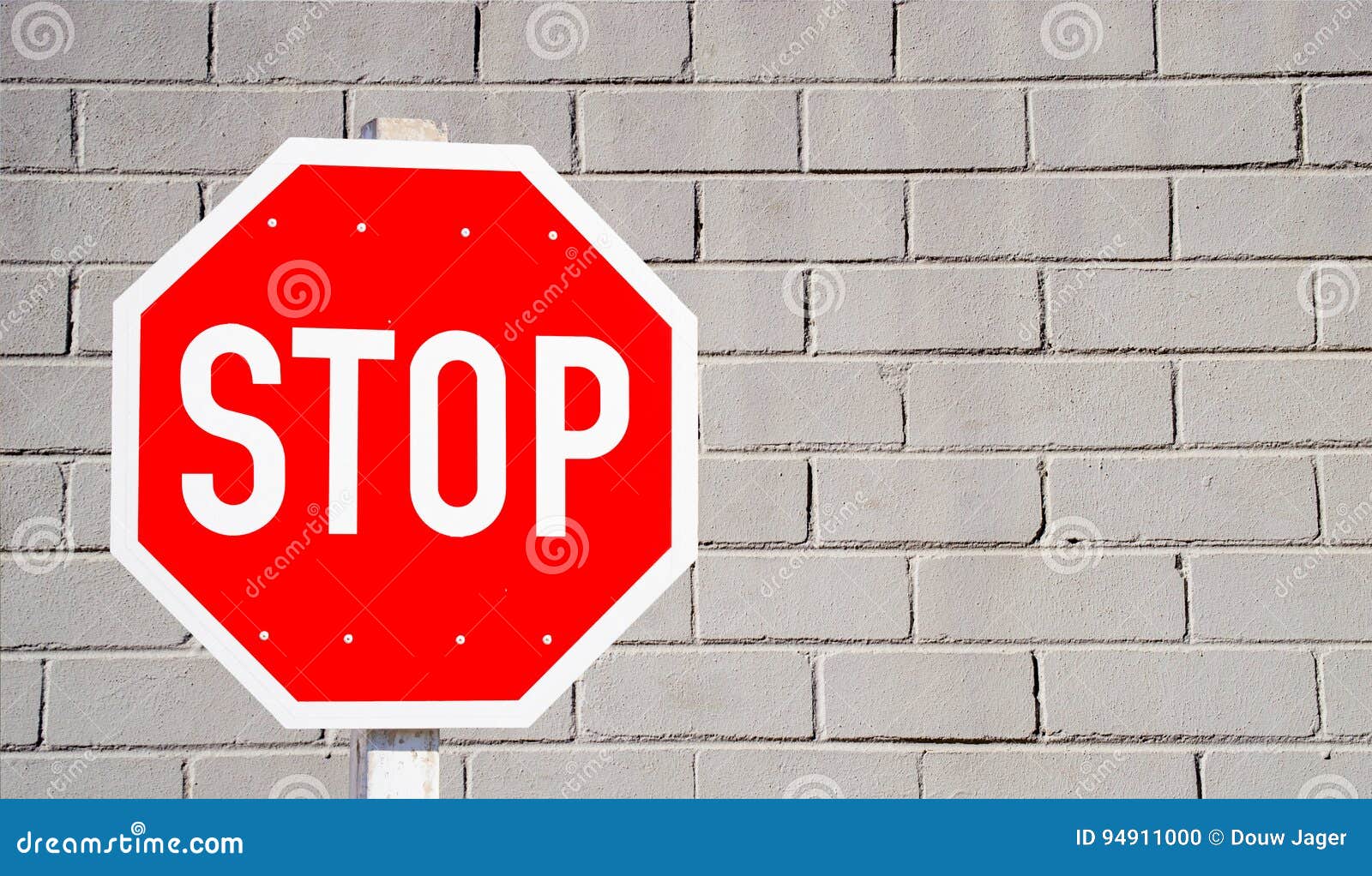 Stop Sign and Wall stock photo. Image of information - 94911000