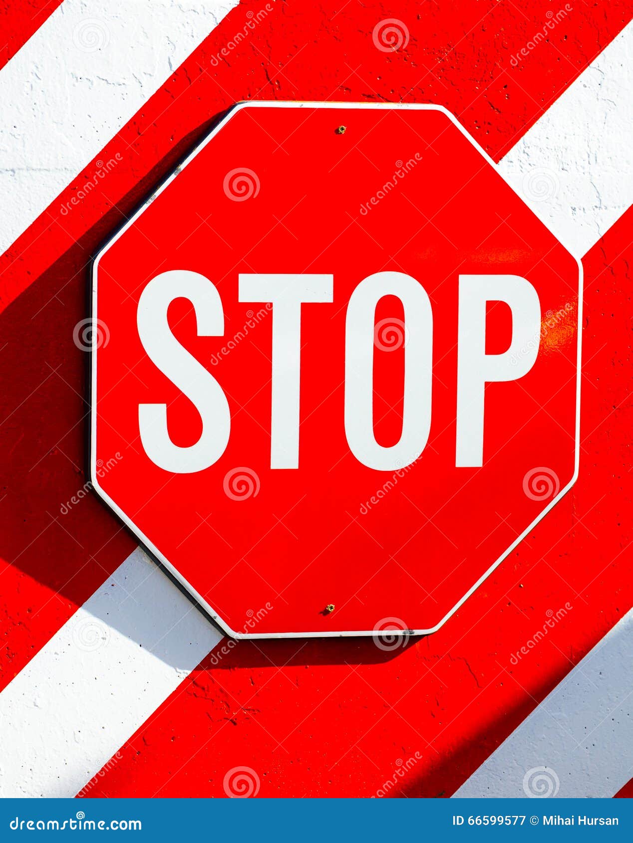 Stop Sign On A Wall. Royalty-Free Stock Photo | CartoonDealer.com #66599577