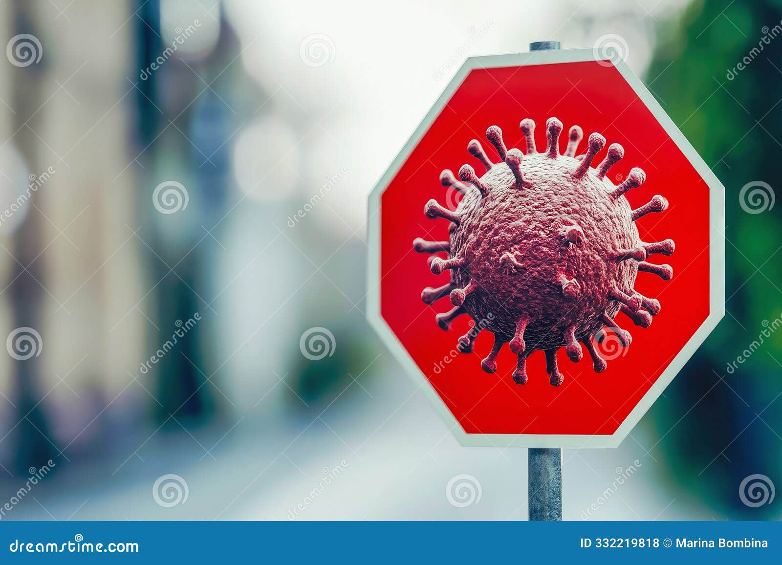 Stop Sign Warning Against Monkeypox with Virus Particle Stock ...