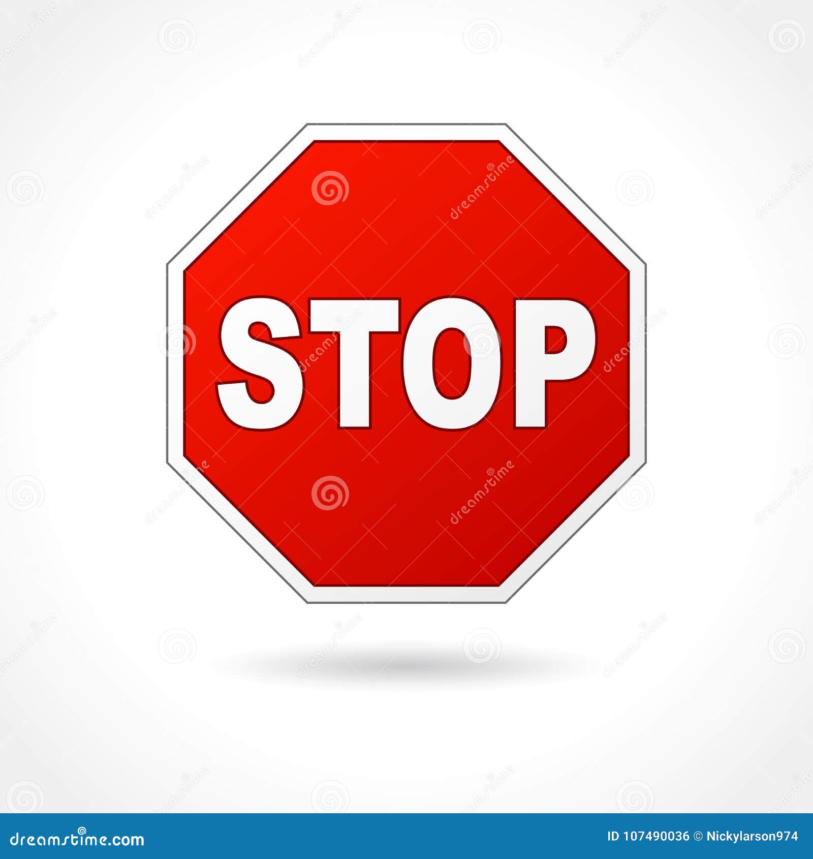 Stop Sign on White Background Stock Vector - Illustration of vector ...