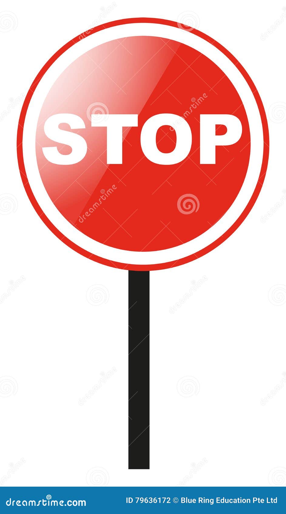 Stop Sign on White Background Stock Illustration - Illustration of road ...