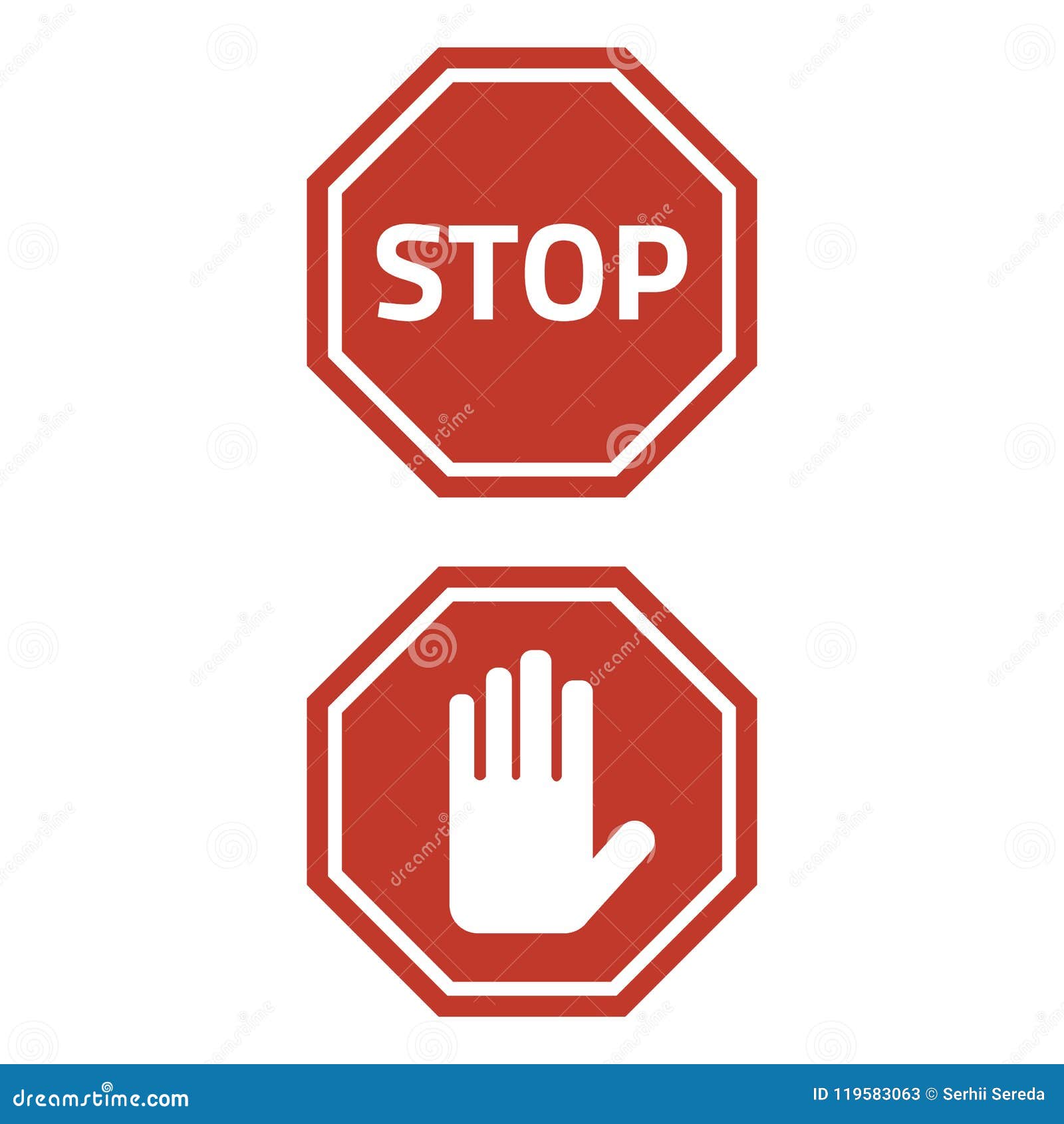 Stop Sign on White Background. Stock Illustration - Illustration of ...