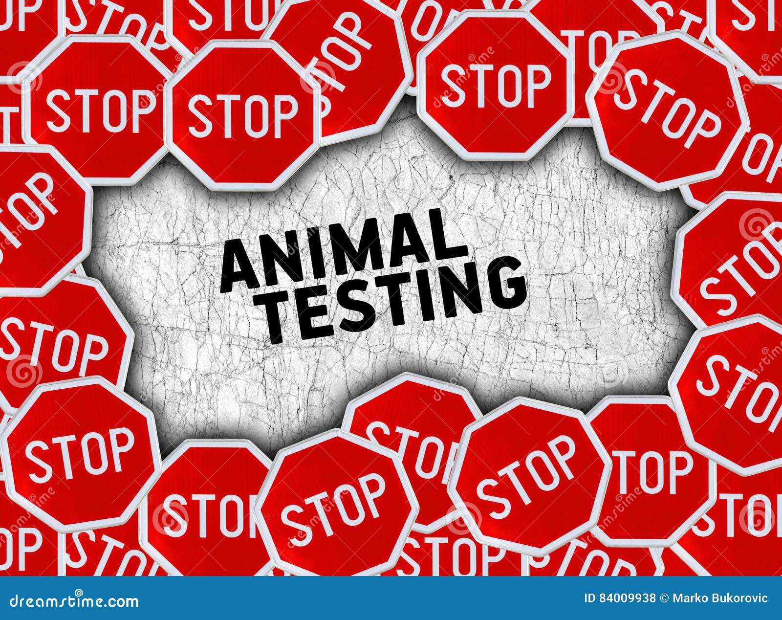 Stop Sign and Word Animal Testing Stock Photo - Image of achievement ...