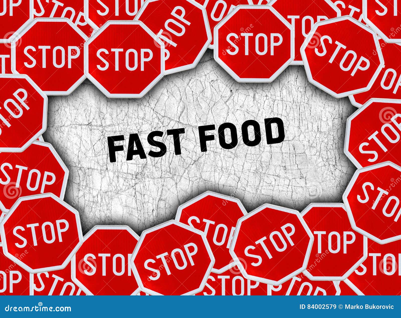 Stop Sign and Word Fast Food Stock Illustration - Illustration of ...