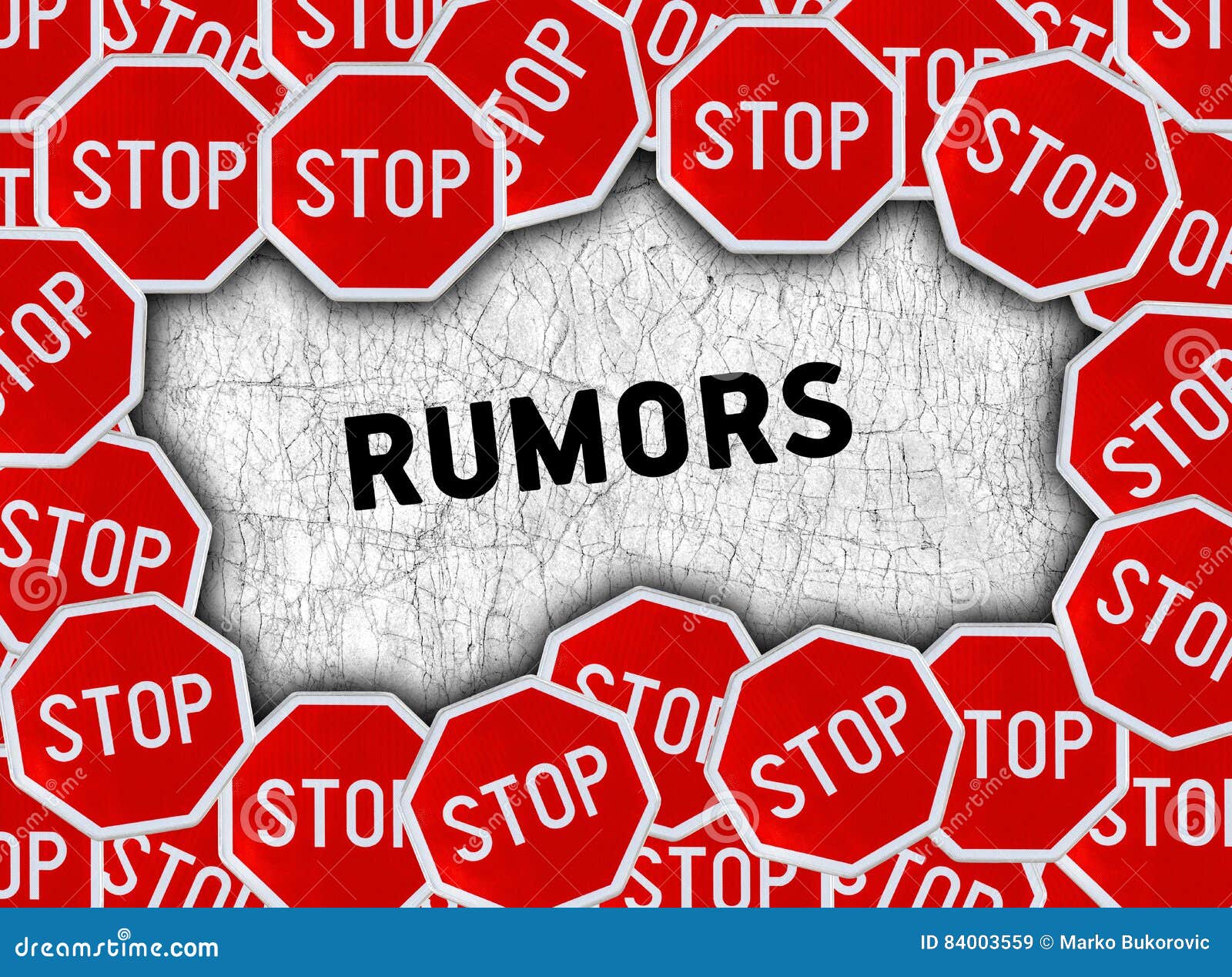 Stop sign and word rumors stock illustration. Illustration of teenagers ...