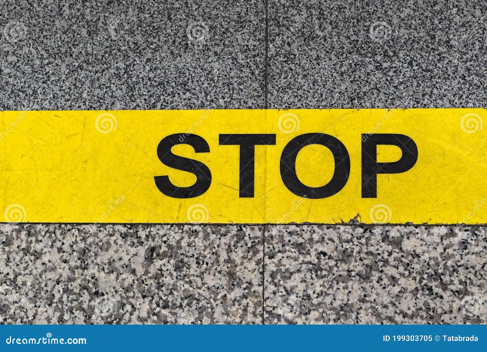 Yellow line stop stock image. Image of station, floor - 199303705