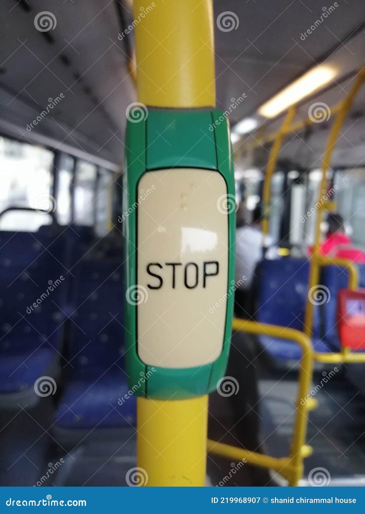 Stop Signal Button in Public Bus Stock Image - Image of seat, dubai ...